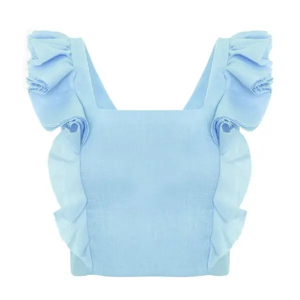 UNDERFLIRTY Flirty Linen Top - Blue