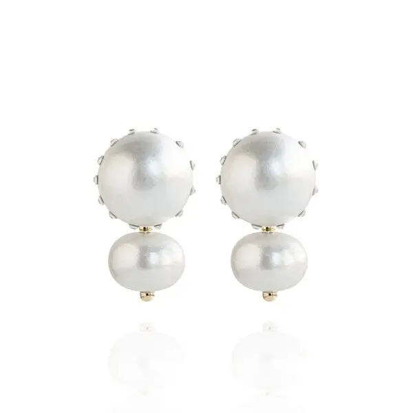 SAULE LABEL Livia Dangle Earrings - White