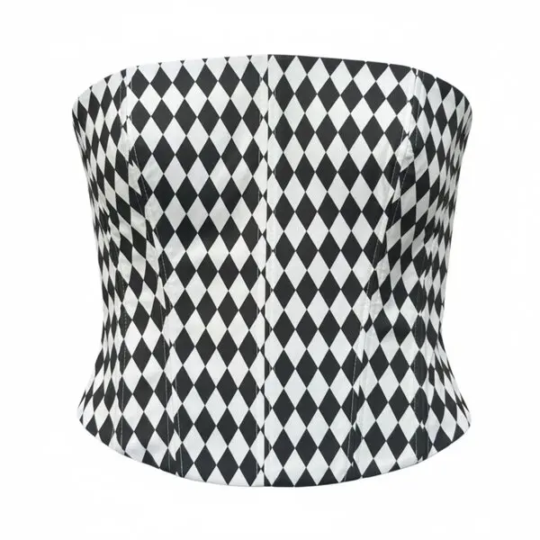 THE COOLGIRL NYC Jane Harlequin Corset - Black/white