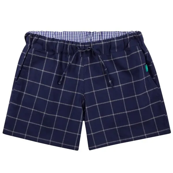 LOUNGERS Printed Organic Cotton Shorts - Blue/grey