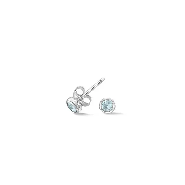 DOWER & HALL Sterling Silver Aquamarine Stud Earrings - Silver/blue