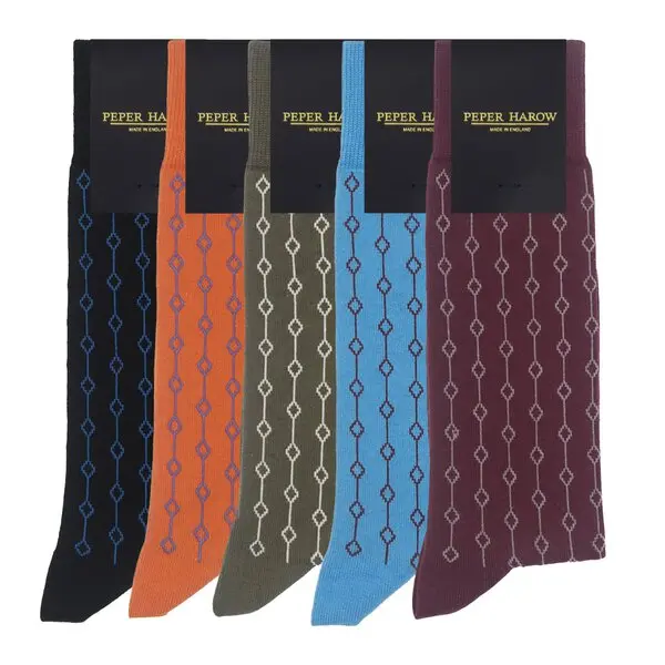 PEPER HAROW - MADE IN ENGLAND Beads Socks Bundle - Black/blue/eed/green/orange