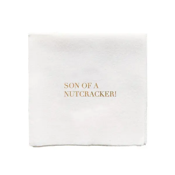 BELL'INVITO Son Of A Nutcracker Beverage Napkins - White