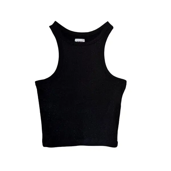 Vænn Metallic Rib Knit Crop Tank