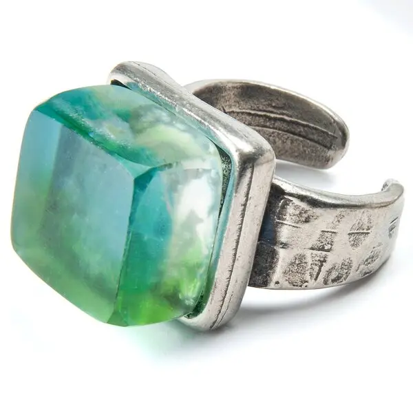 SMART GLASS JEWELRY Mosaic Cocktail Ring - Gray