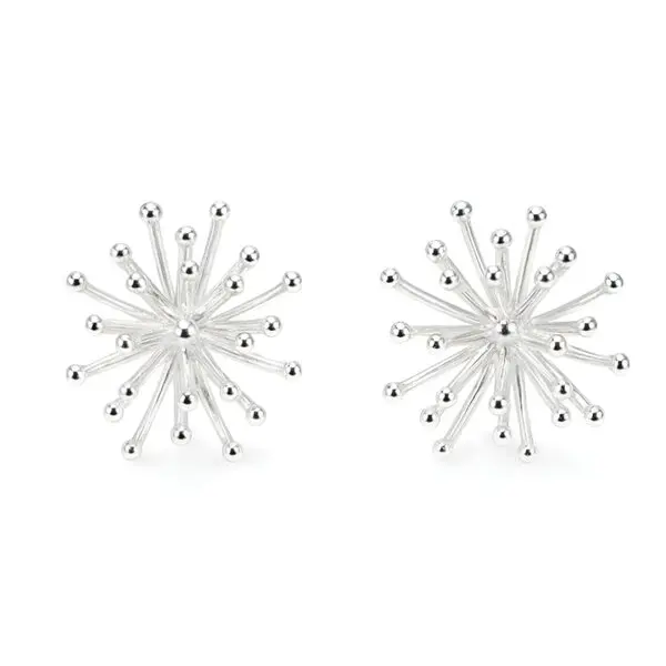JANUS EDINBURGH Heather Bloom Large Stud Earrings - Silver