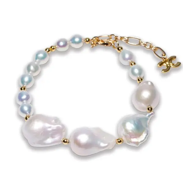 CLASSICHARMS Marina Baroque Pearl Bracelet - Gold