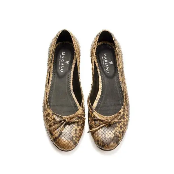 MARIANO SHOES Salema Python Ballerinas - Grey