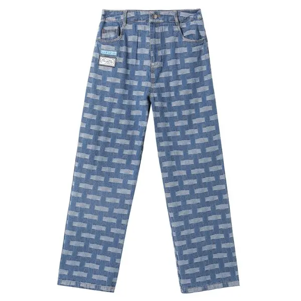 VERYRARE Jacquard Denim Criss-cross Pants