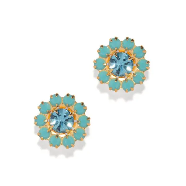 THE PINK REEF Tiny Turquoise Stud Earrings - Blue