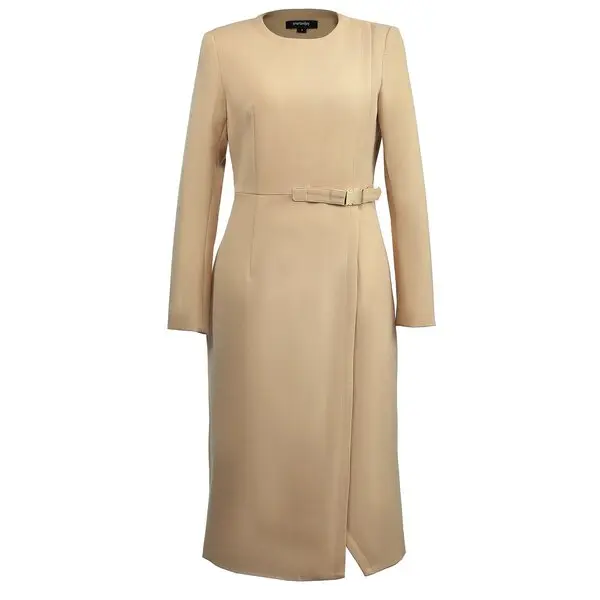 SMART AND JOY Wrap Tailor Dress With Side Buckle