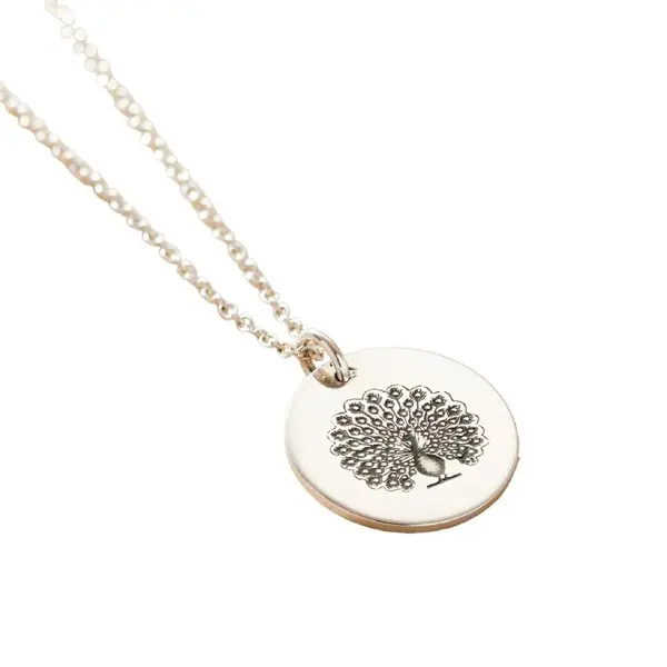 POSH TOTTY DESIGNS Sterling Peacock Spirit Animal Necklace - Silver