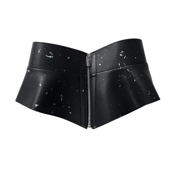 CIRCULAR PATH Lace Up Corset Belt - Black/silver