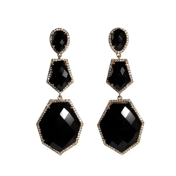 STEPHANIE BROWNE AUSTRALIA Baroness Earrings - Gold/black