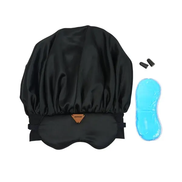ST. CAYMAN Ibonnet® Adjustable Satin Hair Bonnet With Gel Insert - Black