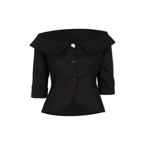 ZETAYE Celeste Linen Cotton Blazer - Black