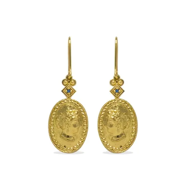 VINTOUCH ITALY Cleopatra Oval Earrings - Gold