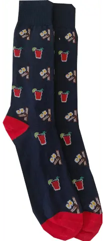 LAZYJACK PRESS Printed Crew Socks - Blue