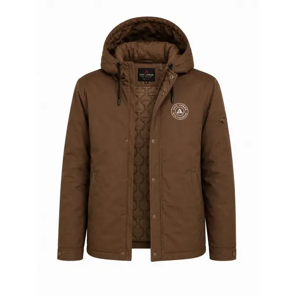 CHIC URBAN Khaki Zip Hoodie