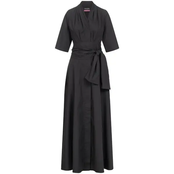 MARIANNA DÉRI Maxi Shirtdress With Detachable Belt - Black