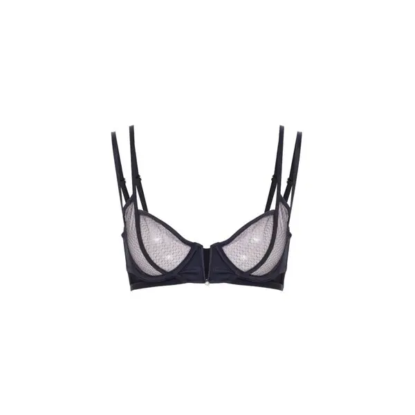 HOUSE OF SILK Reina Tulle Low-cut Bra - Black