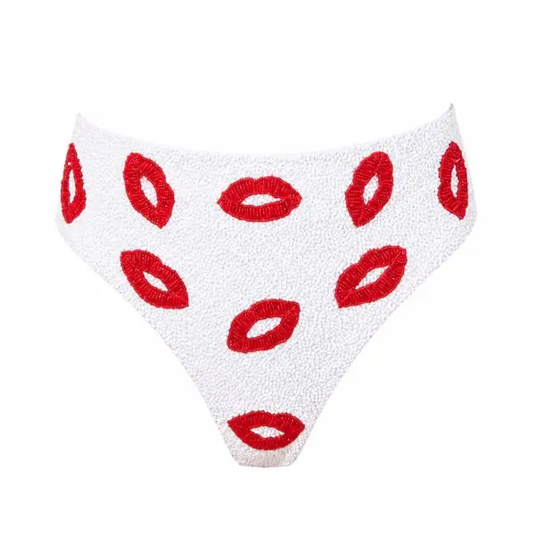 SELF-ADORE Embellished High-waisted Bikini Bottom
