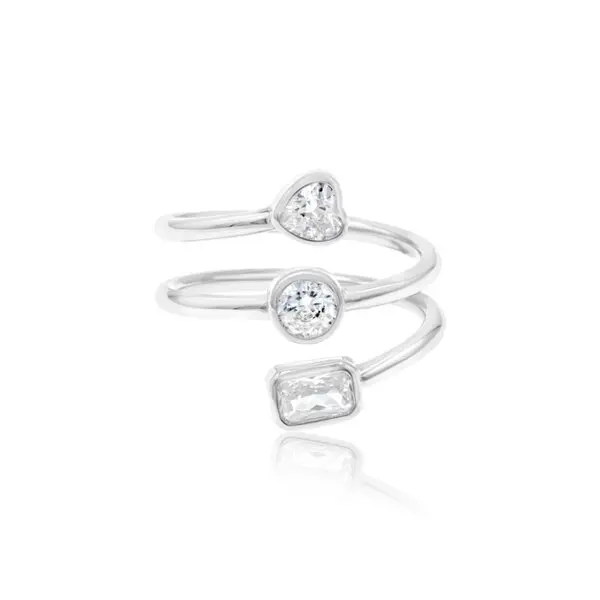 SHYMI Multi Shape Spiral Ring - Silver