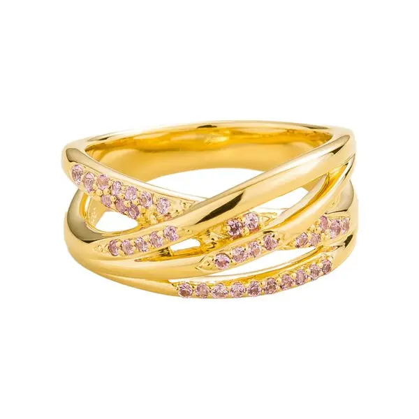 JUVETTI  Val Wrap Ring With Pink Sapphire In Gold Vermeil - Pink/gold