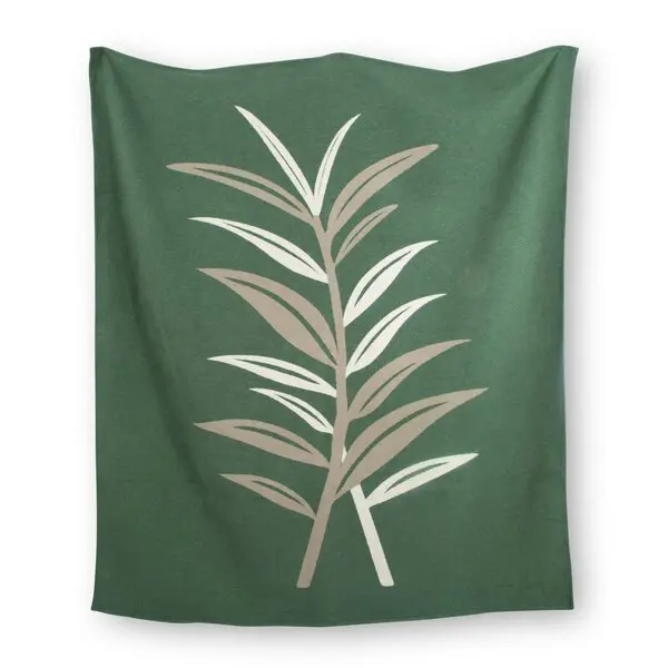 HEATING & PLUMBING LONDON Green / Brown Recycled Cotton Blanket The Glasshouse - Green/brown