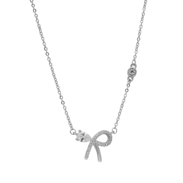 SPERO LONDON Sterling Bow Tie Stud Necklace - Silver