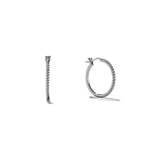 ONI Braided O-hoop Earrings - Silver