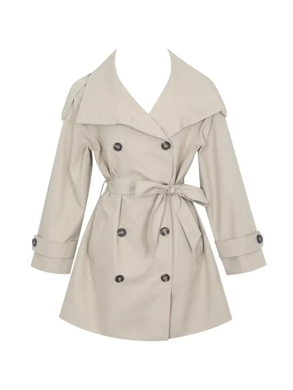 MISS CIRCLE NEW YORK Vanetta Trench Mini Coat - Brown