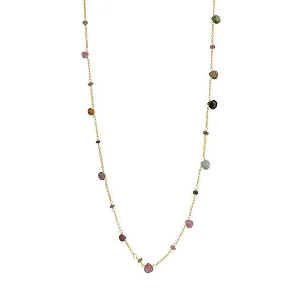 SPERO LONDON Sterling Silver Tourmaline Necklace - Gold