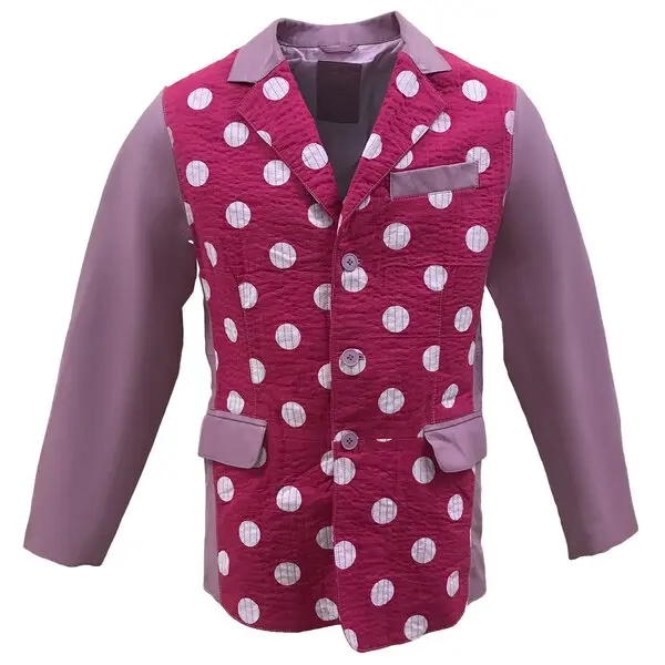 ZASTASTUDIO Pink & Purple Polka Dot Leather Blazer