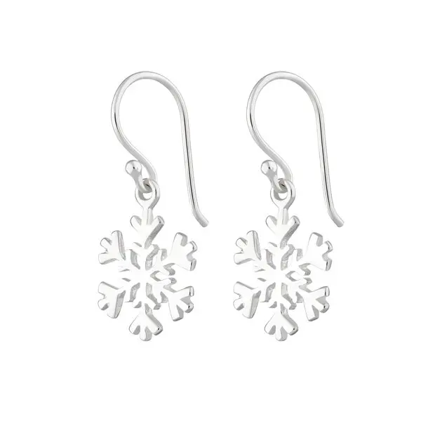 LILY CHARMED Sterling Snowflake Hook Earrings - Silver