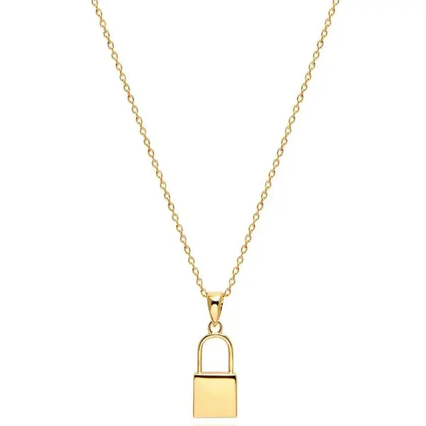 NIALAYA JEWELRY Lock Pendant Necklace - Gold