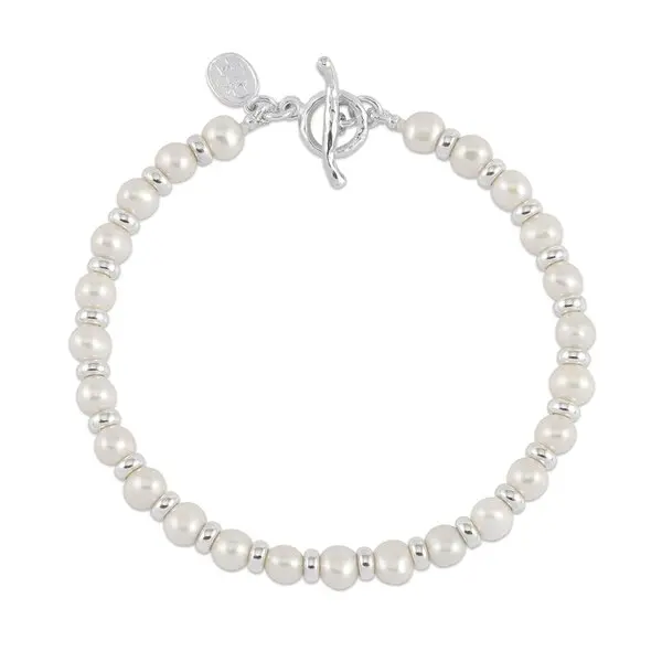 DOWER & HALL Pearls Halo Sterling Silver Bracelet - White