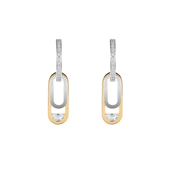 ARTE MADRID Convertible Hoop Earrings With Charms - White