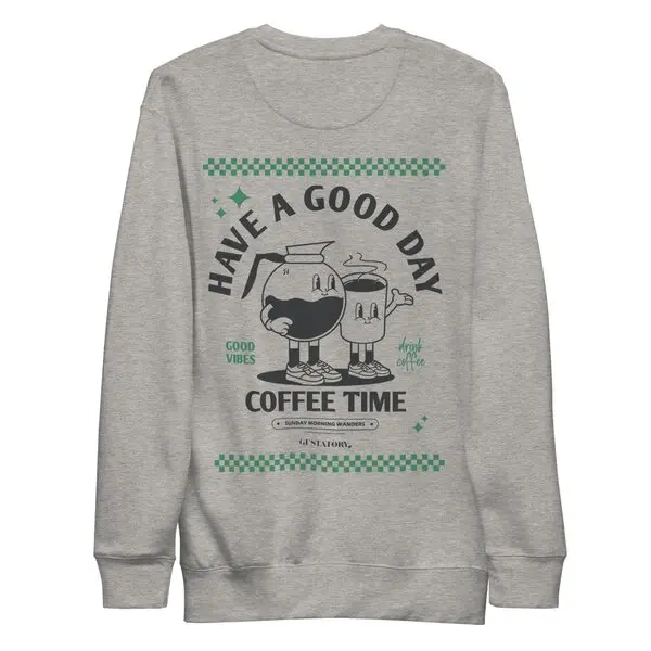 ANCHOR & CREW Heather Gustatory 'have A Good Day' Embroidered Sweatshirt - Grey