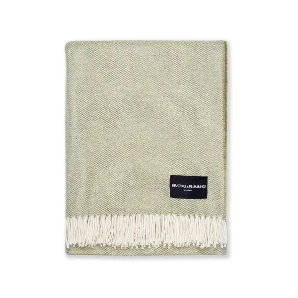 HEATING & PLUMBING LONDON Daydreams Merino Lambswool Throw Sage - Green