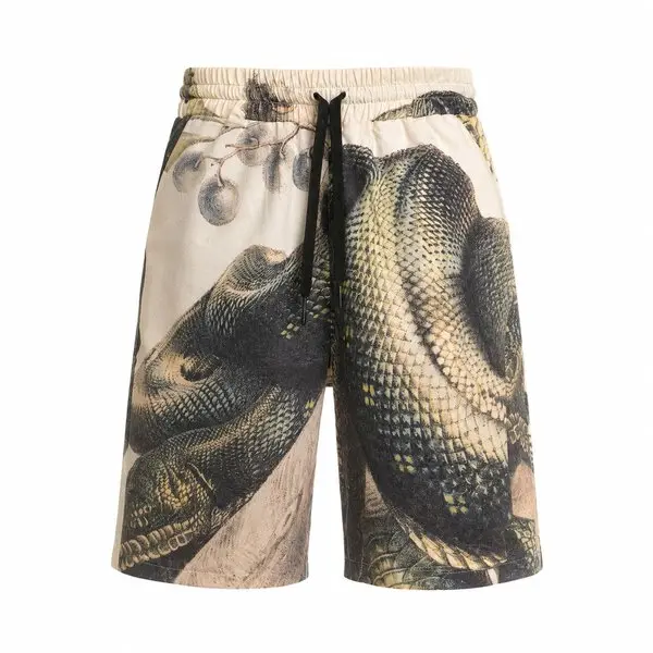 MYSIMPLICATED Bermuda Shorts With Snake Print - Beige