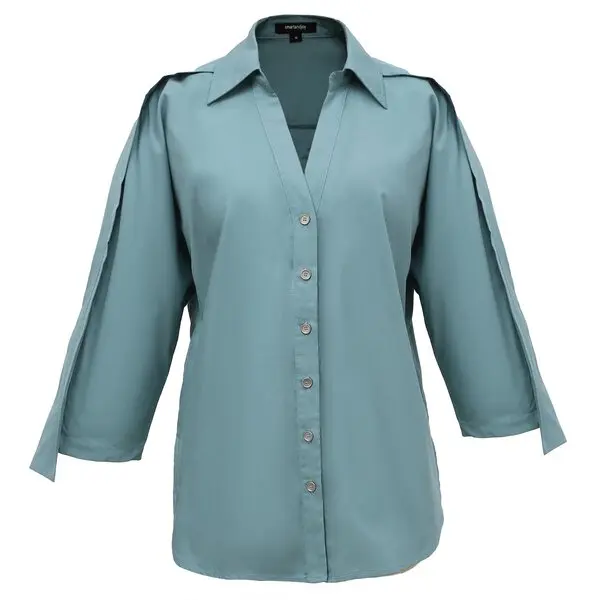 SMART AND JOY Wide Shoulder Straps Shirt - Blue