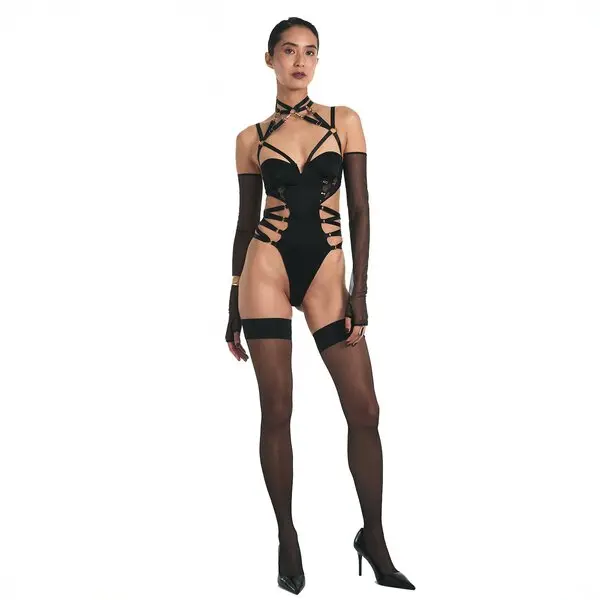 LUNATIC FEMME Déjà Vu Cupped Bodysuit With Detachable Harness