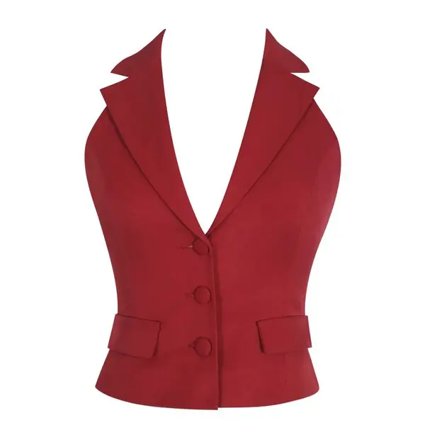 MISS CIRCLE NEW YORK Ursella Halter Top - Red