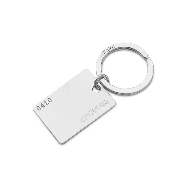 WARE COLLECTIVE Sterling Tag Key Ring - Silver