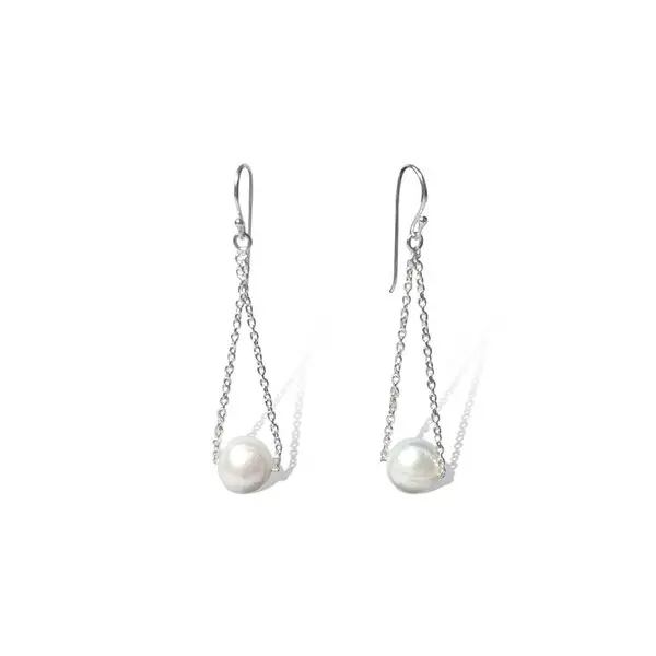 FV JEWELLERY Fresh Water Pearl Dangle Earrings - Silver