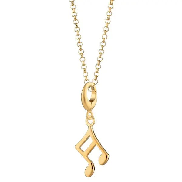 LILY CHARMED Plated Music Note Charm Necklace - Gold