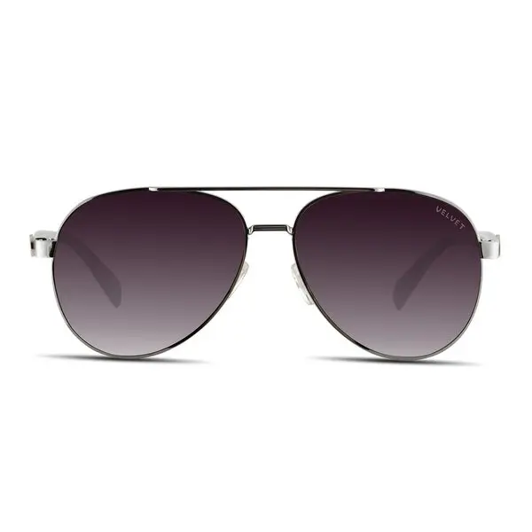 VELVET EYEWEAR Bonnie Aviator Sunglasses - Black/silver