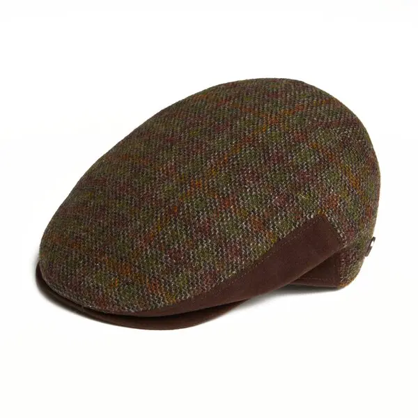 DASMARCA HATS Edgar Moss Italian Tweed Wool Flat Cap - Green