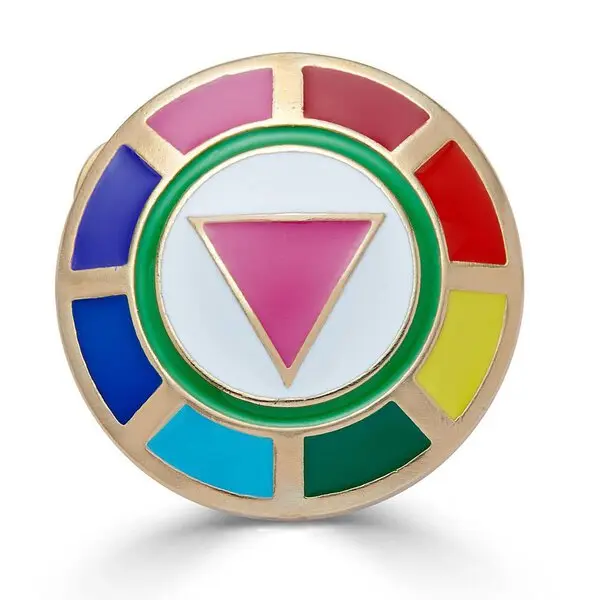 PASSIONATE PROTEST COLLECTION Gay Pride / Straight Allies Pin - Brown